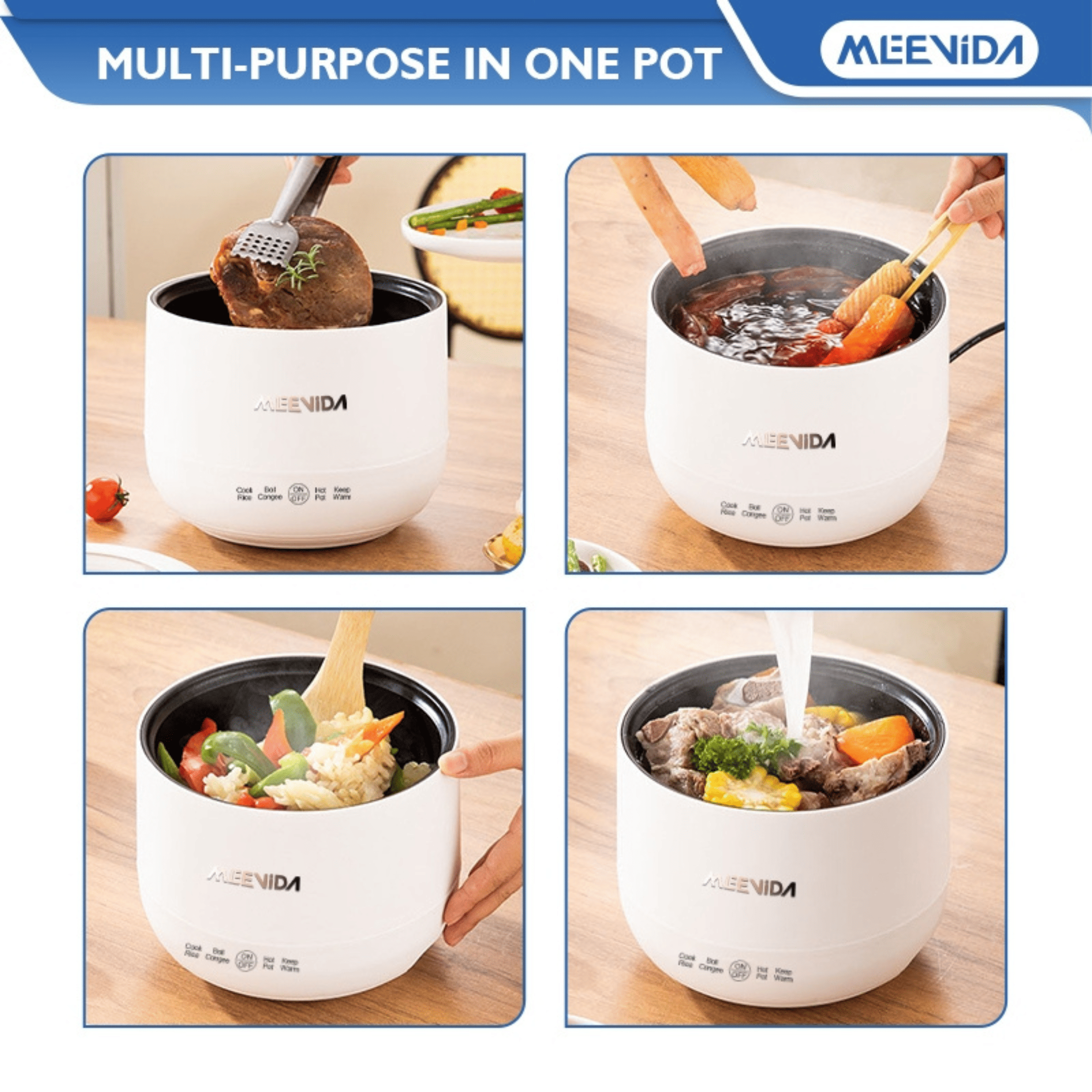 MEEVIDA Non-Stick Rice Cooker Periuk Nasi Elektrik Kecil Multi ...