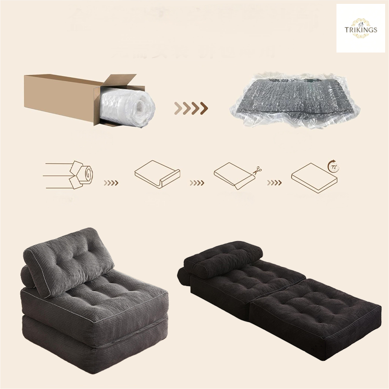 Trikings Premium Luxury Single Sofa Bed - Foldable Design for Living ...