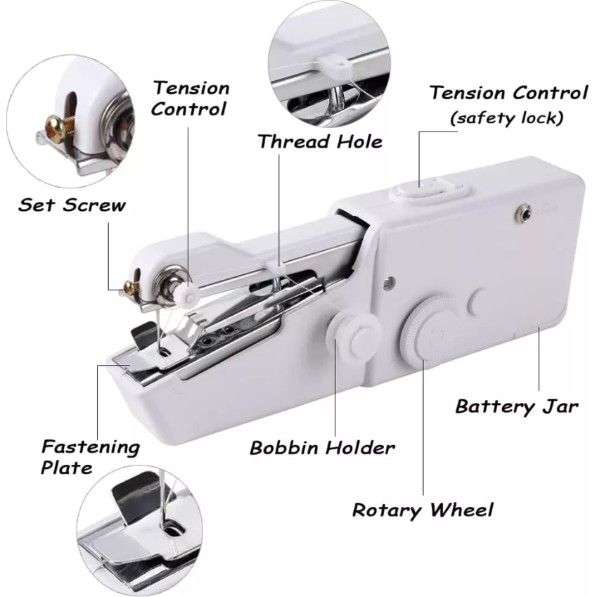 Mini Handheld Sewing Machine - User-Friendly, Versatile Use, Compact ...