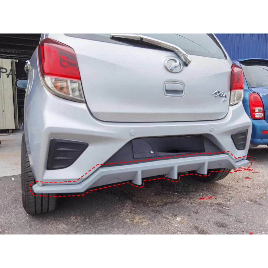 PERODUA AXIA 2020 TAKERO/R DESIGN STYLE REAR DIFFUSER REAR BUMPER LIP ...