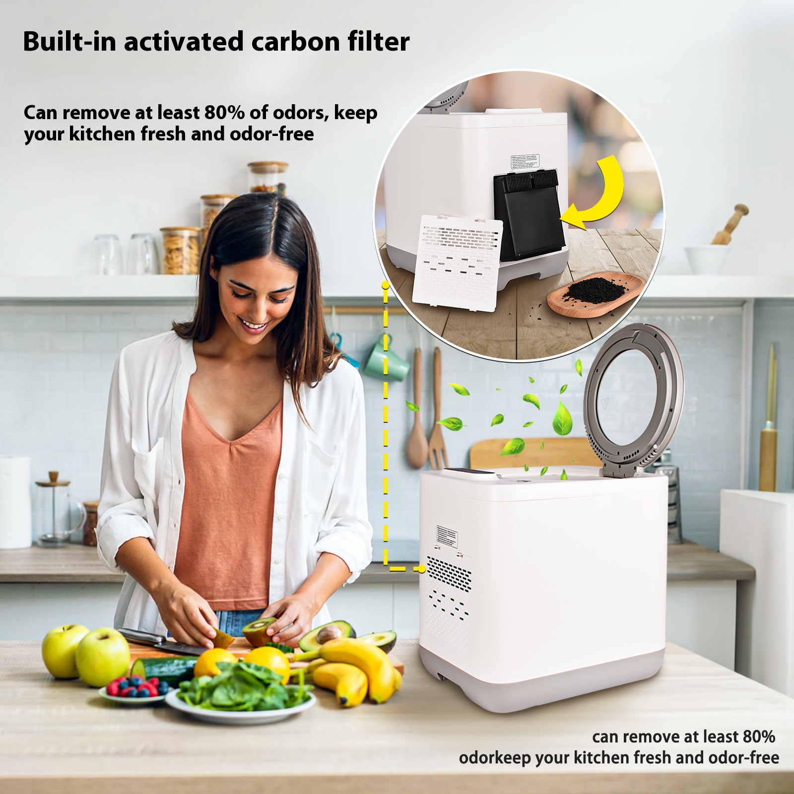 3.8L Food Waste Disposer Food Waste Filter Grinder Waste Crusher Food ...