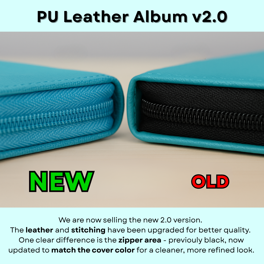 CARDVAULT PU Leather 3x3 Zipped Card Album - Premium Card Binder ...