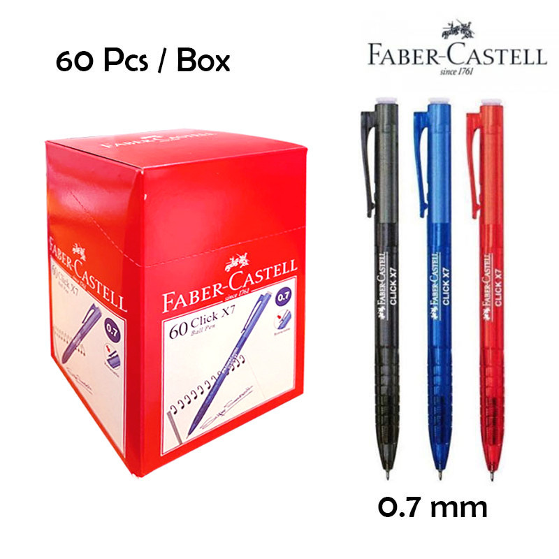 *Box of 60* Faber-Castell Click X5 0.5mm Pen / X7 0.7mm Pen/Stationery Ball Pen Harga Borong ...