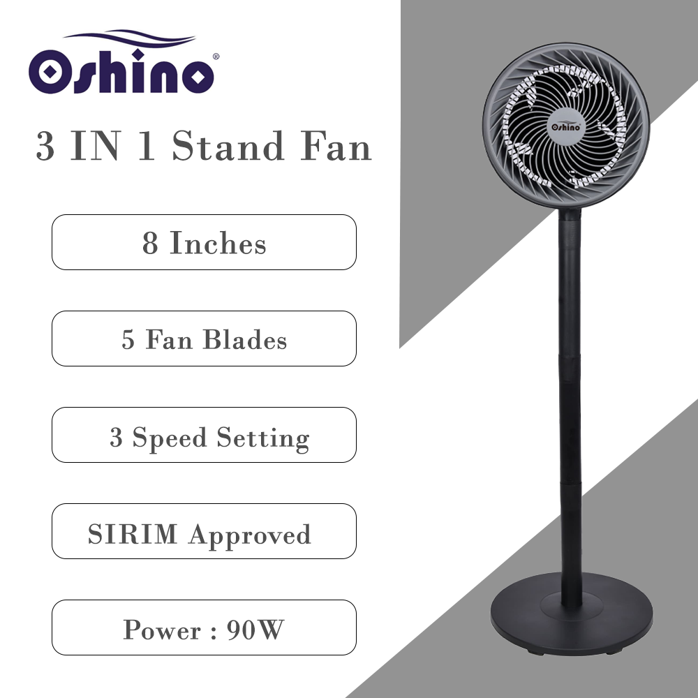 Homelux 8'' Jet Air 2 in 1 Stand Fan / Table Fan / Living Fan / 8'' Fan ...