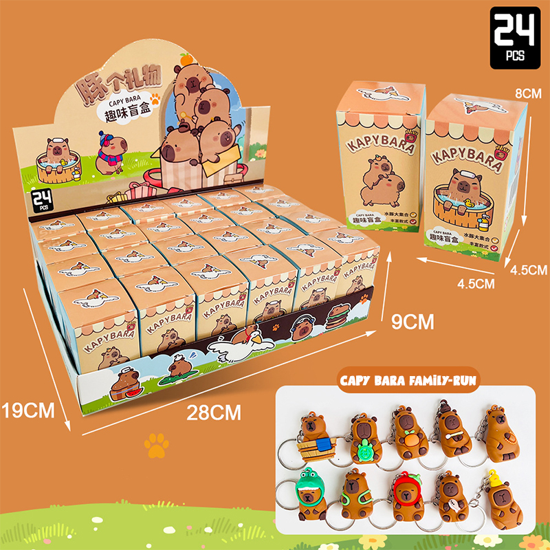 24Pcs Capybara Blind Box Key Chain Backpack Decoration Mystery Box Kids ...