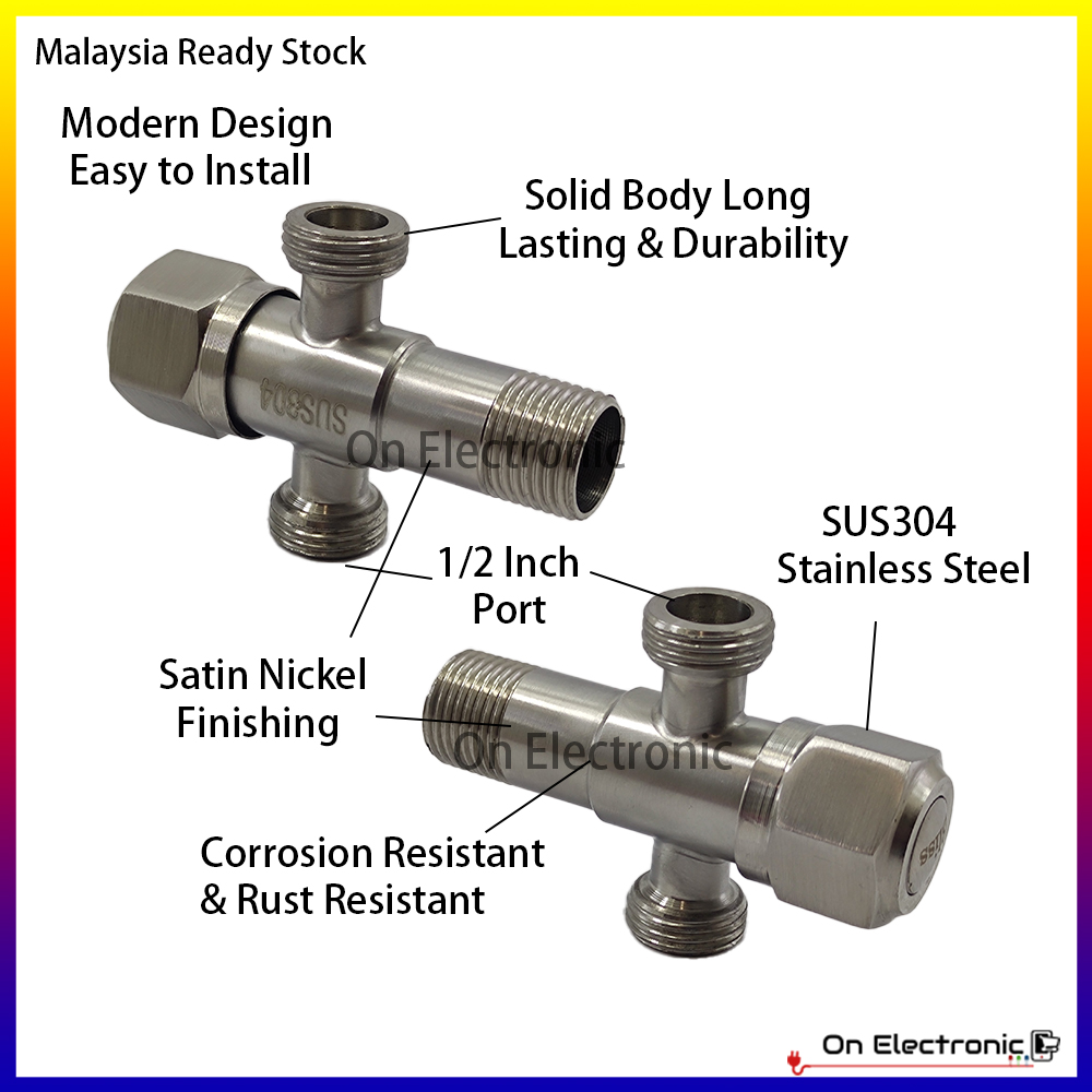 1 Outlet / 2 Outlet Angle Valve Stainless Steel SUS 304 Rotary Globe ...