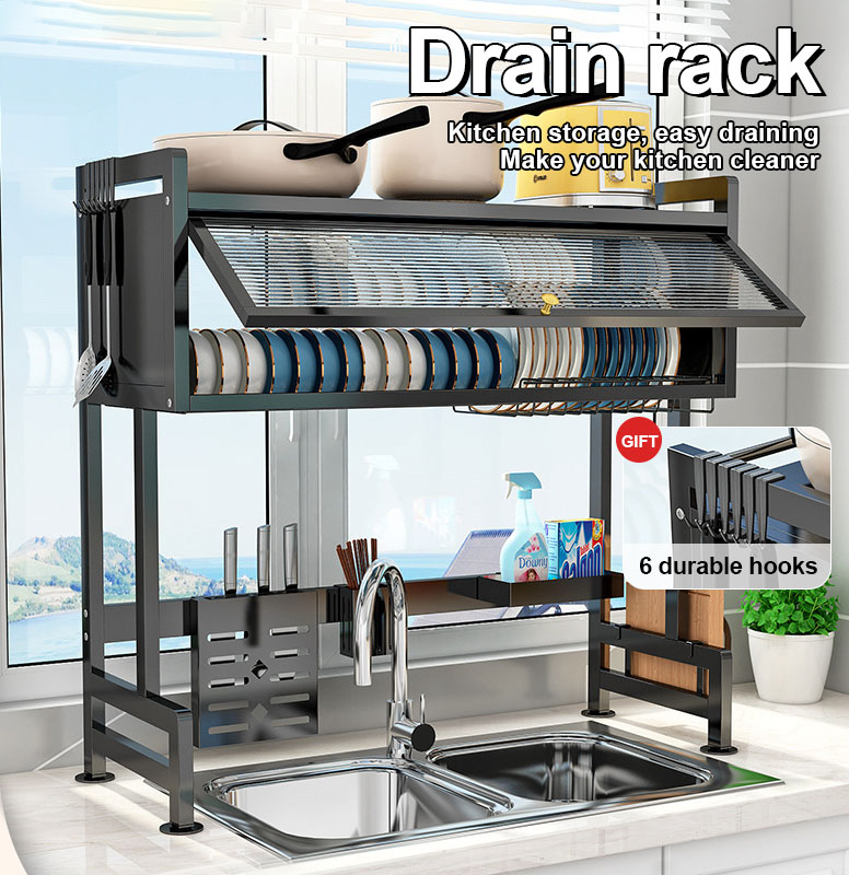Stainless Steel Sink Dish Rack Plate Bowl Organizer Kitchen Drying Rack ...