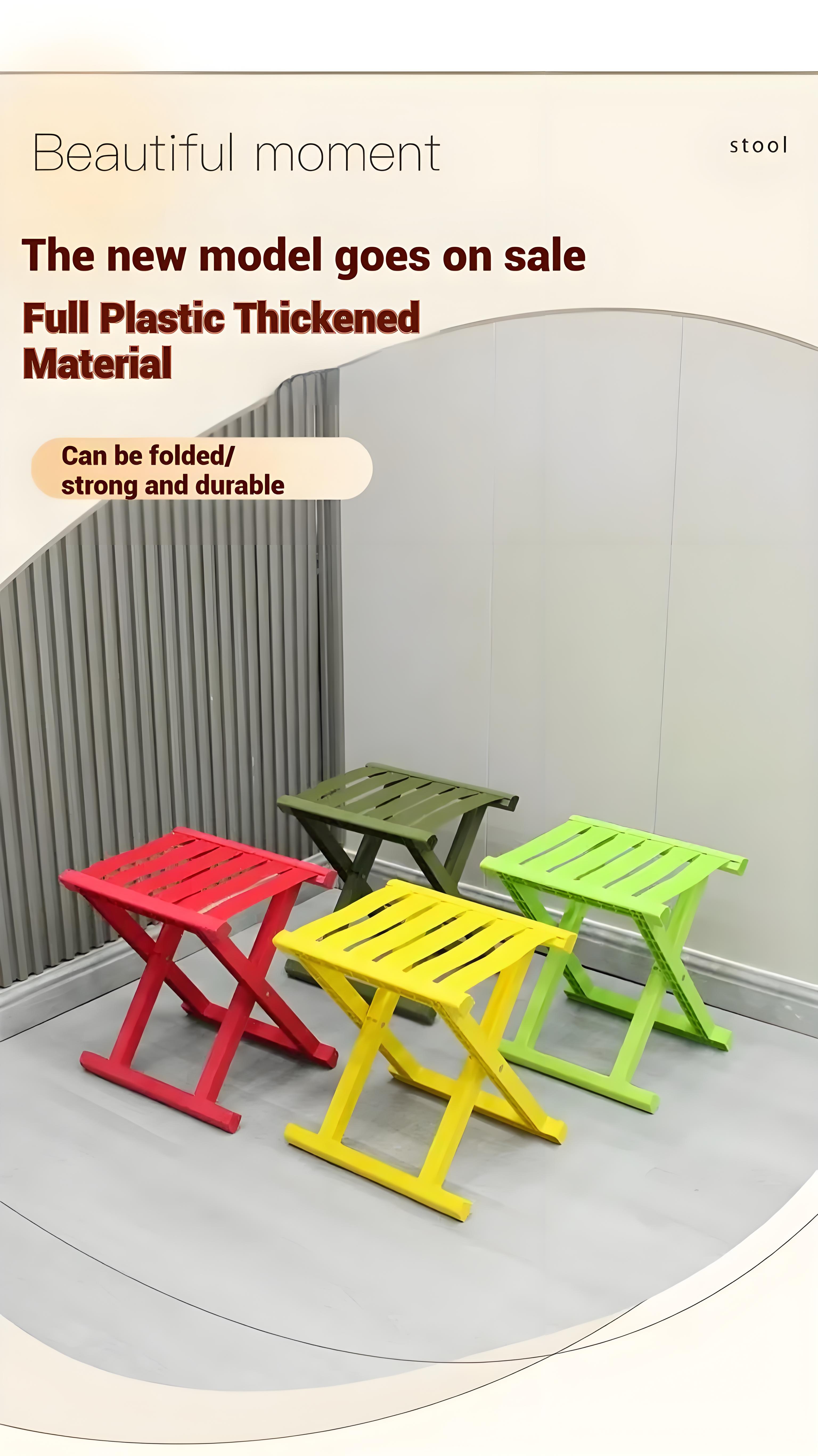 C - Bearing150kg Kursi Lipat Plastik Plastic Folding Stool Outdoor ...