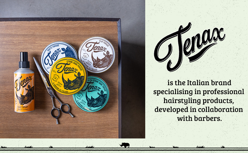Tenax Pomade Water Based Hair Styling Wax Made in Italy (Strong Shine ...
