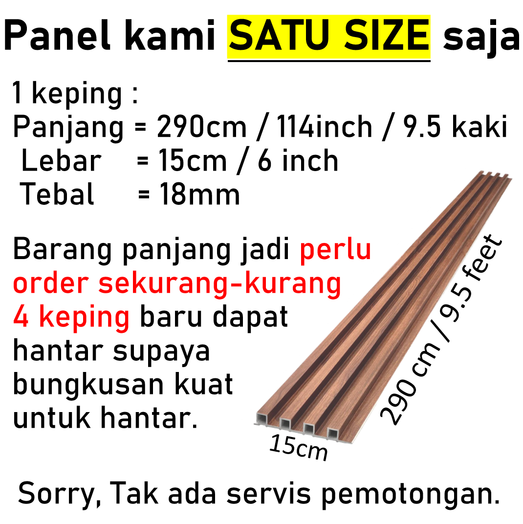 WPC Panel dinding bergalur Fluted Wall Panel 18mm / 16 mm Wood Strip ...