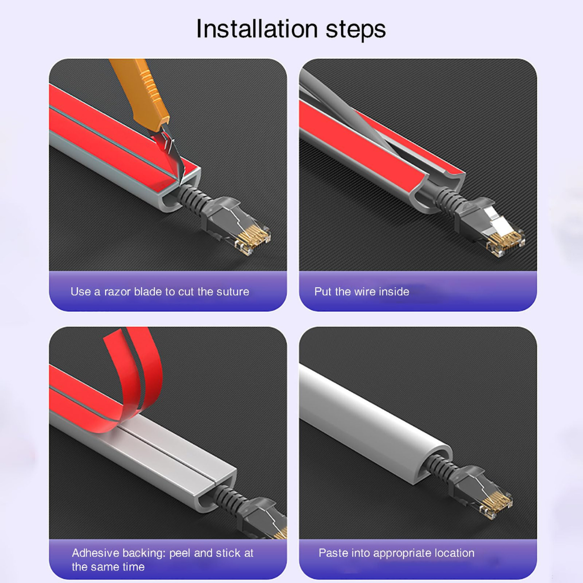 5 METER PVC Wire Trunking Self-Adhesive Cable Trunking Open-Mounted ...