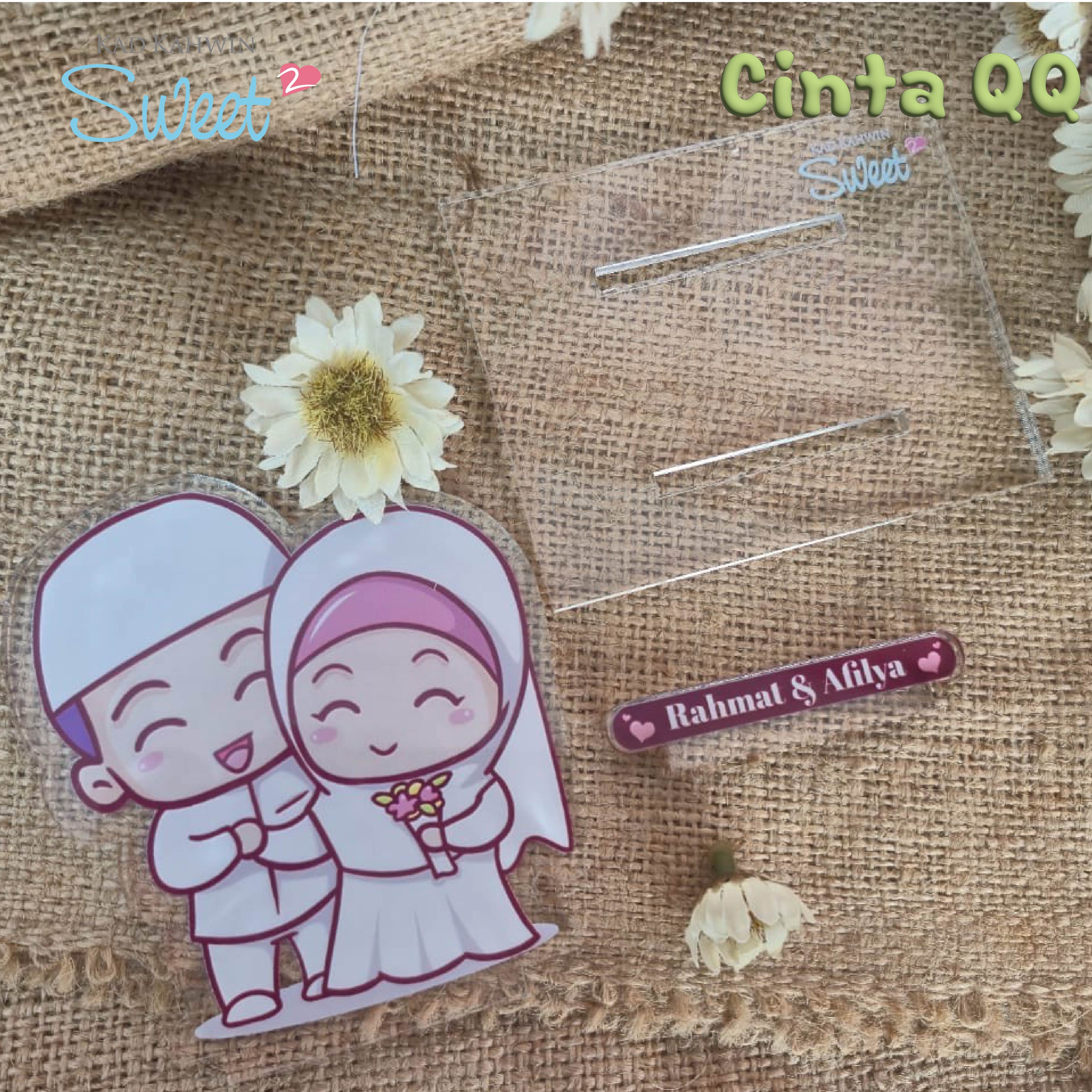 Cinta QQ Collection Crystal Stand Kad Perkahwinan Unik/Custom/Romantik ...