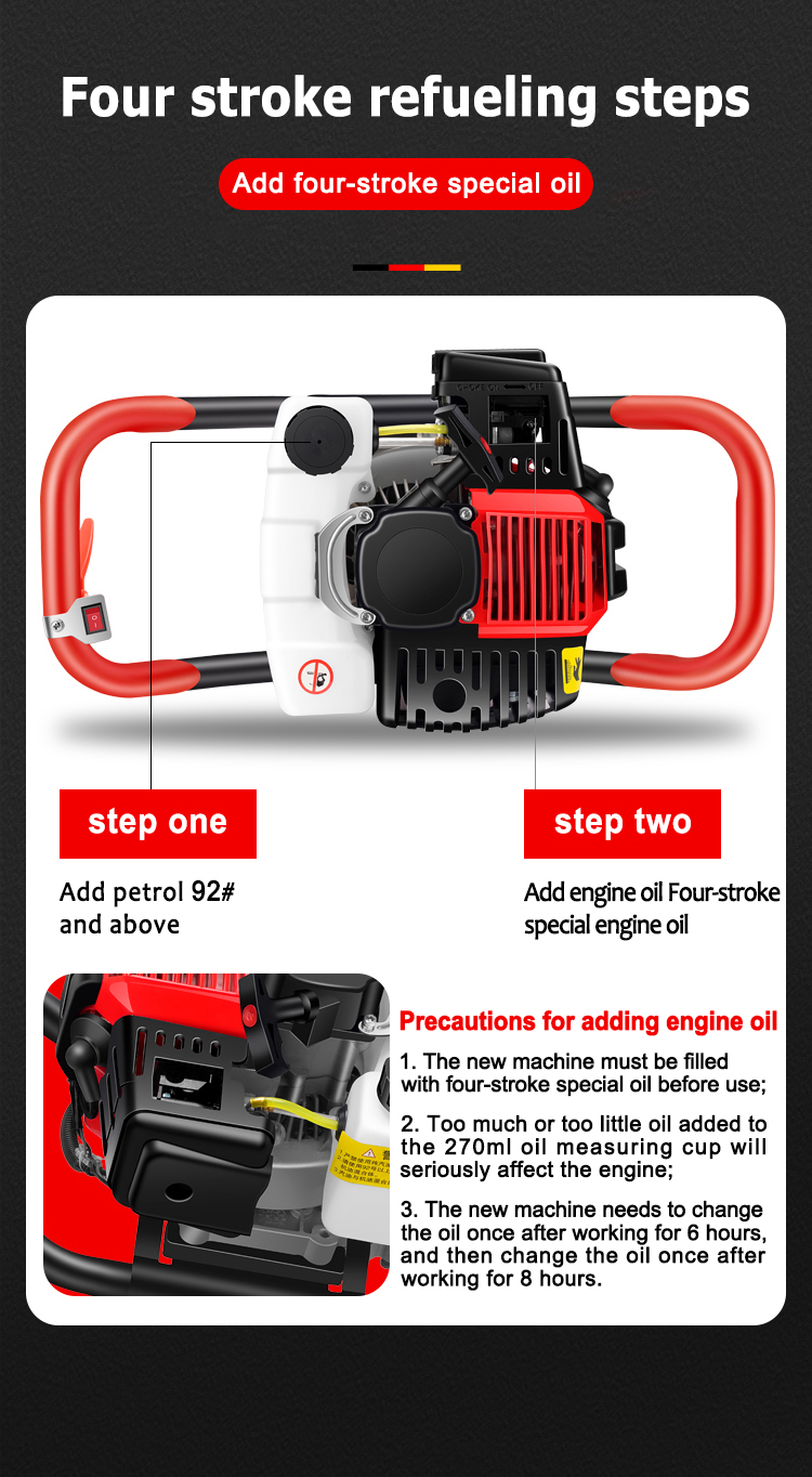 Driller Earth Auger Machine 68CC 2-Stroke 4HP Mesin Gerudi Korek Tanah Hole Mesin Korek Tanah ...