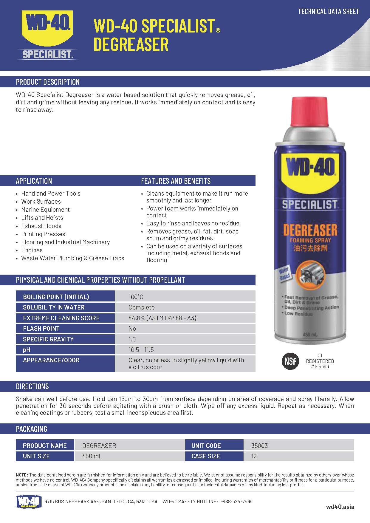WD-40 Specialist Degreaser Foaming Spray 450ml | Shopee Malaysia