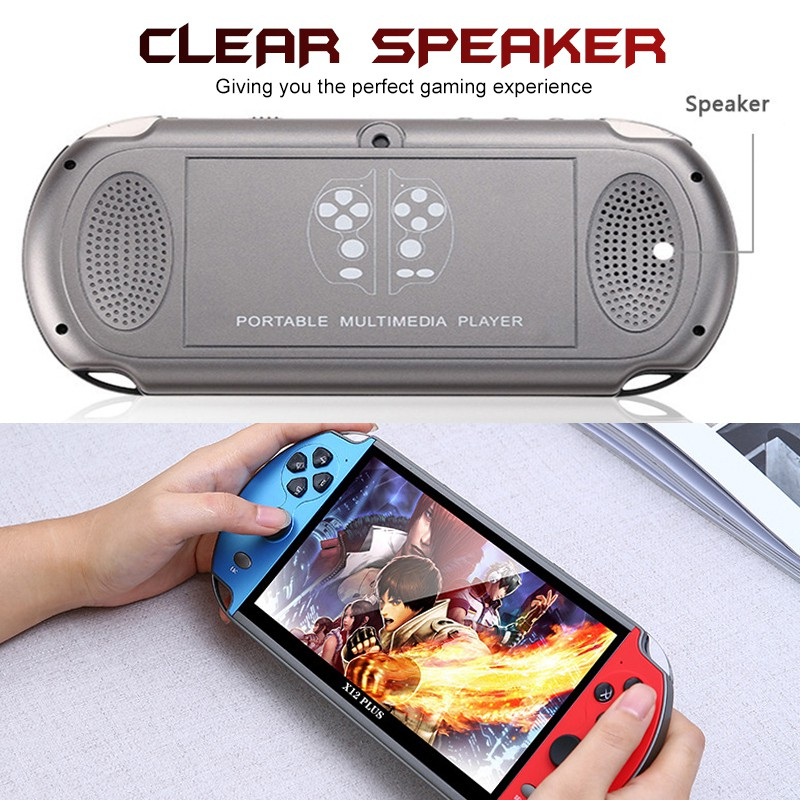 X12 Plus Handheld Game Console 7-Inch Big Screen PSP Nostalgic Game ...