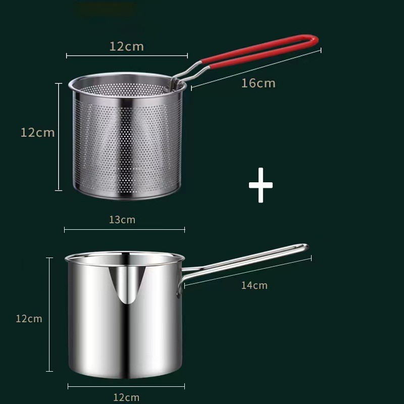 304 Stainless Steel Mini Deep Fryer Set - Multi-Functional Small Fried ...