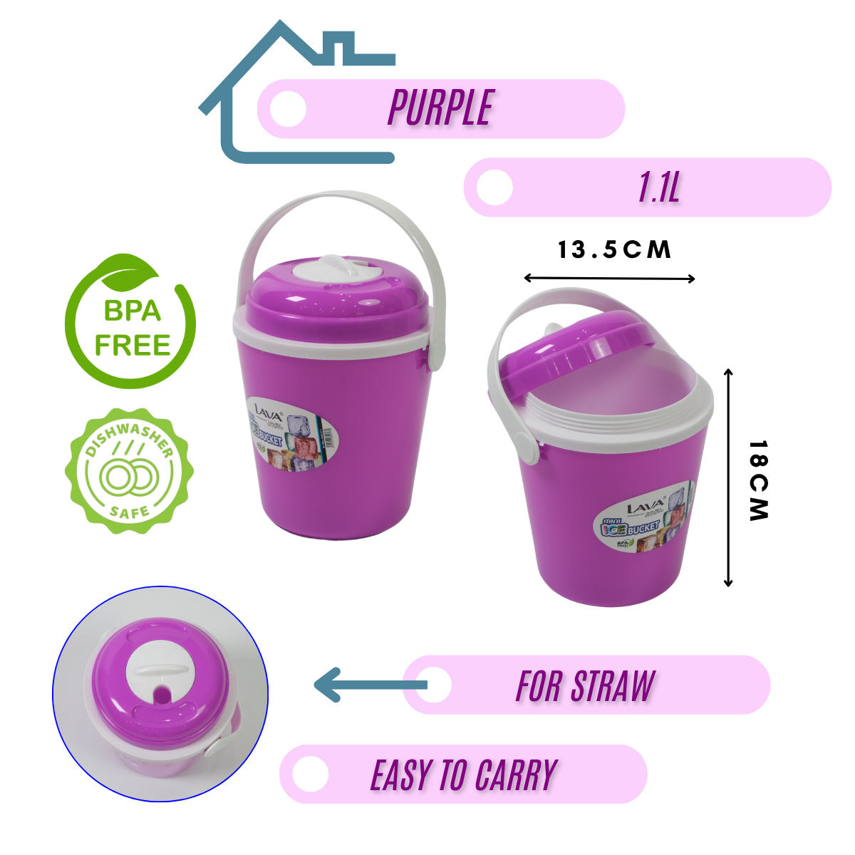 IRUMA x LAVA Mini Ice Bucket 1100ml | Bekas Ais Minuman BPA Free | Tong ...