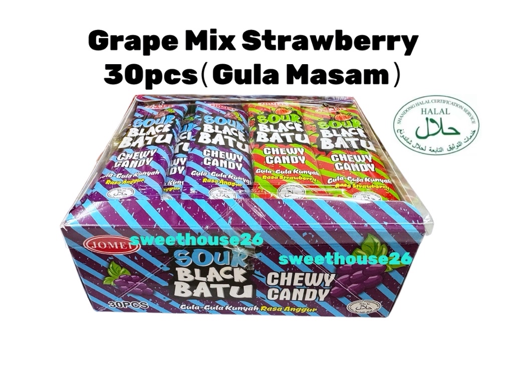 Jomei Sour Kube Grape / Strawberry Flavour Candy Gula 30pcs Halal ...