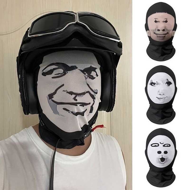 4Pcs Funny Full Face Mask Comedy Enthusiast Red Frame Emoji Headgear ...