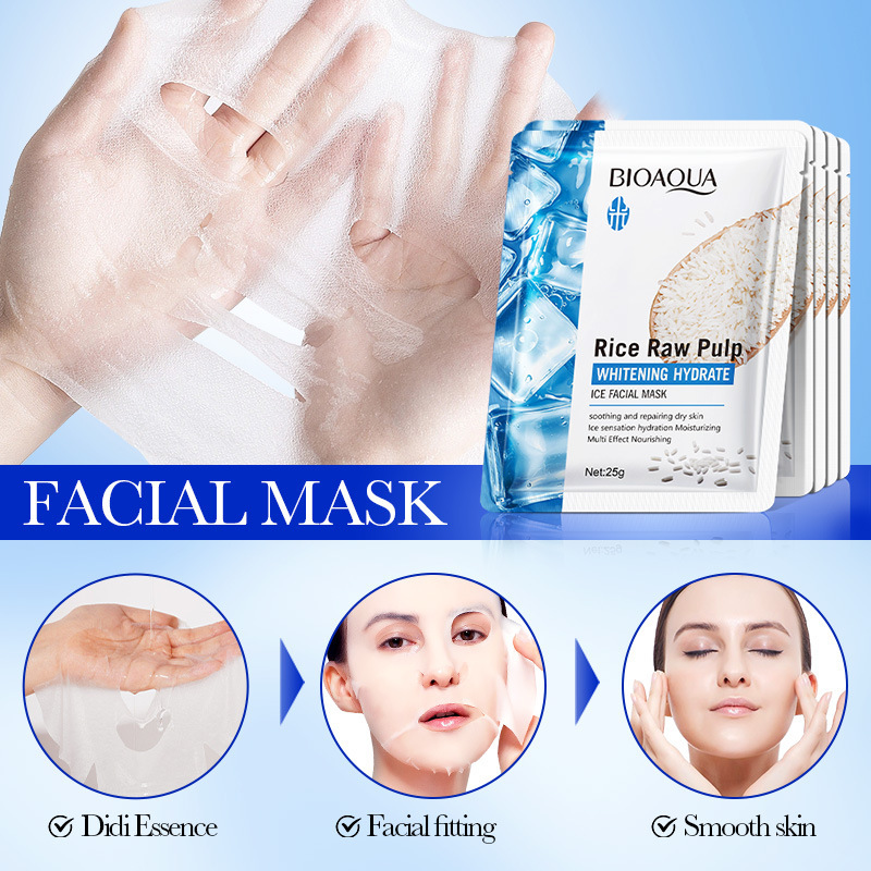BORONG BIOAQUA Beras White Rice Facial Masks Skin Beauty Essence ...