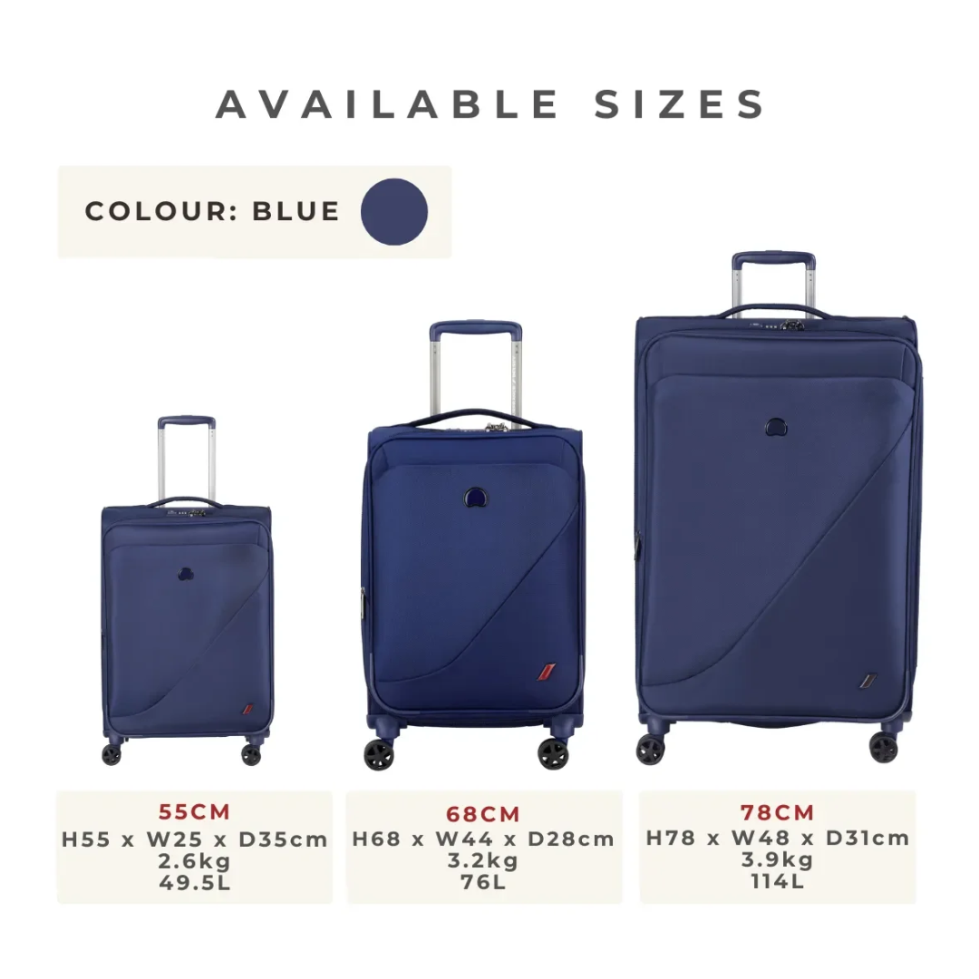 DELSEY New Destination 4 Double Wheels Soft Trolley Case 0020048 ...