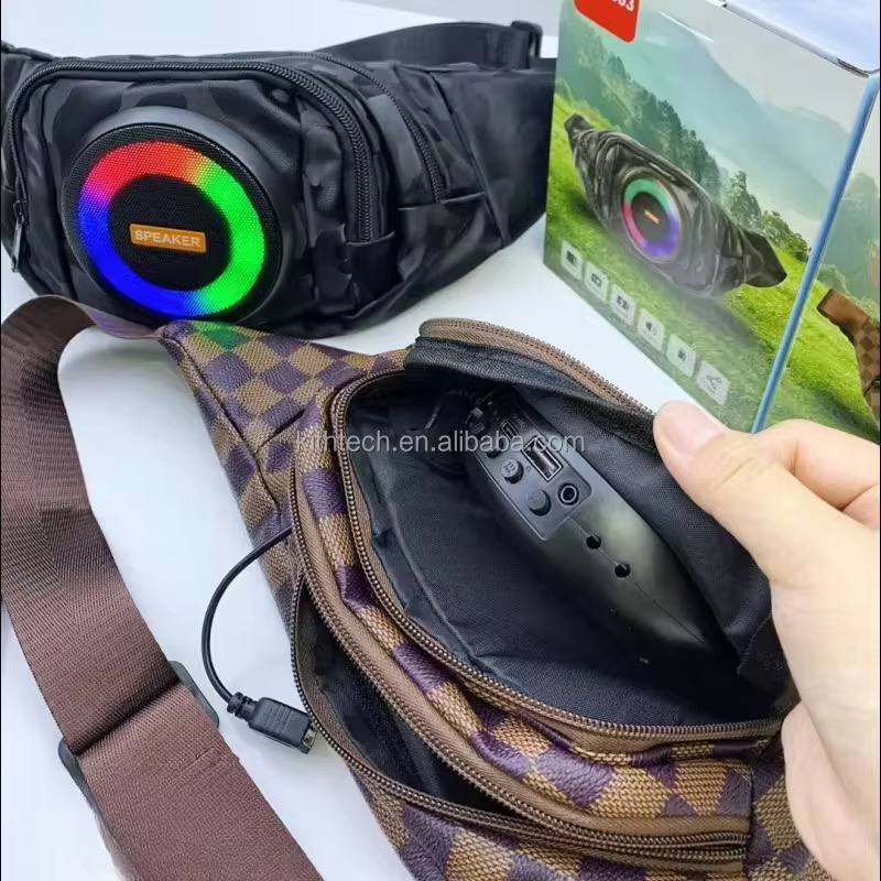 CH M803 Bag Speaker NEW Crossbody Chest RGB LED Leather Shoulder Bag ...