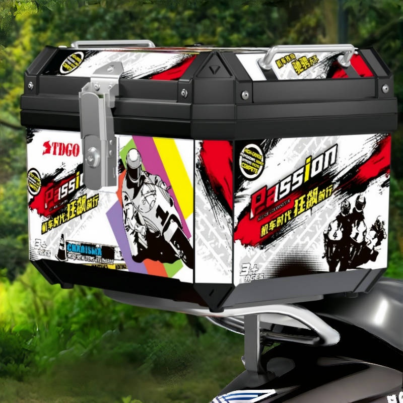 Kotak Motosikal F2 ABS 45L - Top Box Red Untuk Helmet & Barang Pos Laju ...