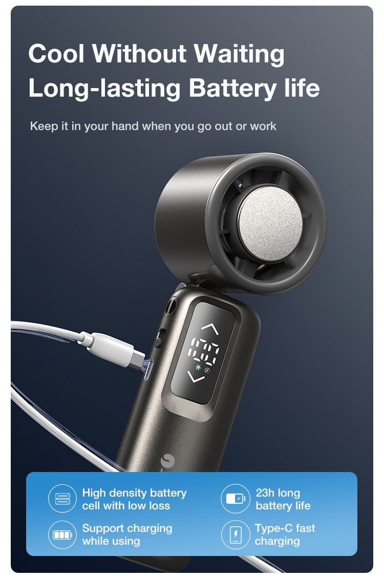 JAMAY Portable Handheld Fan Cooling Ultra-high Speed Turbo Fan 100 ...