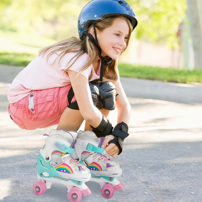 (Free Bag+Box) Kids Kasut Roda Budak Double Row Full Flash Roller Blade ...