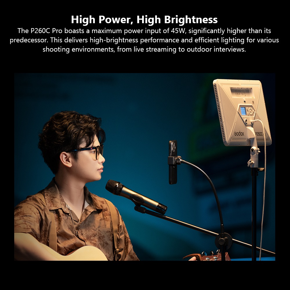 Godox NEW P260C Pro LEDP260C Ultra-thin 45W Bi-Color 2800K to 6500K LED ...