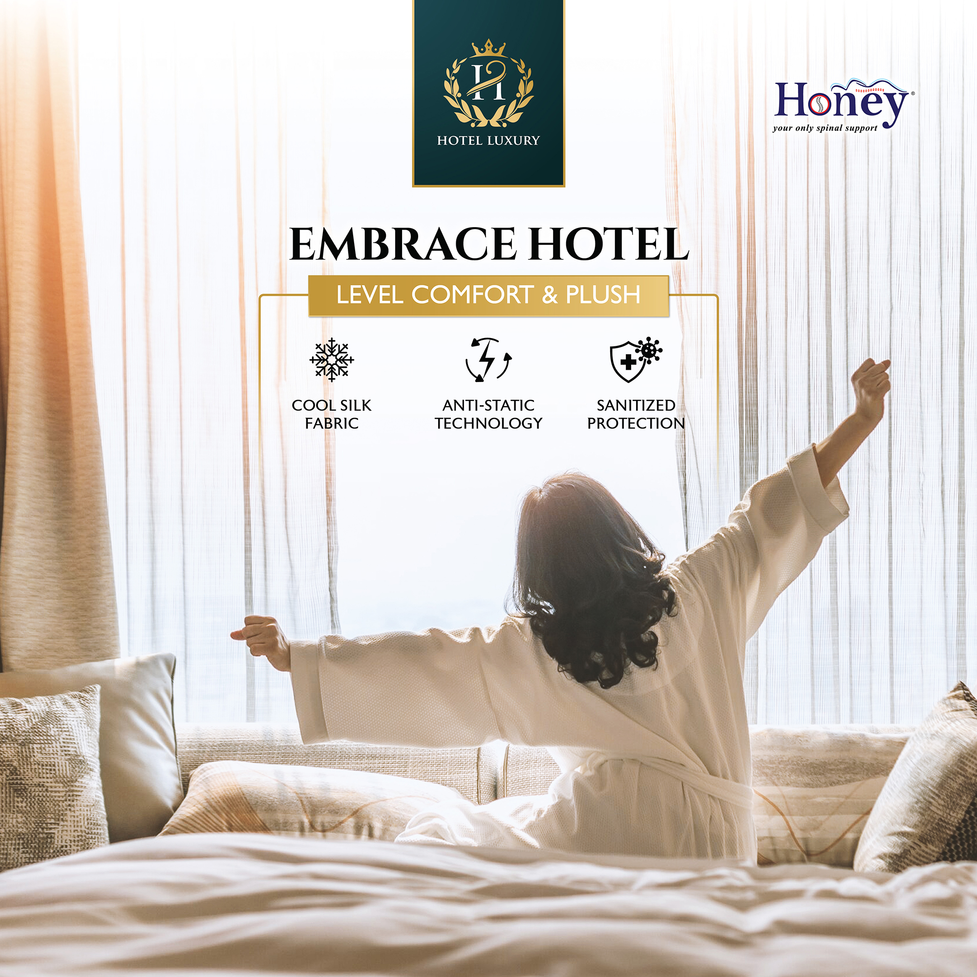 Honey Master Suite 12.5" Mattress/Hotel Luxury Series/Cool Silk ...