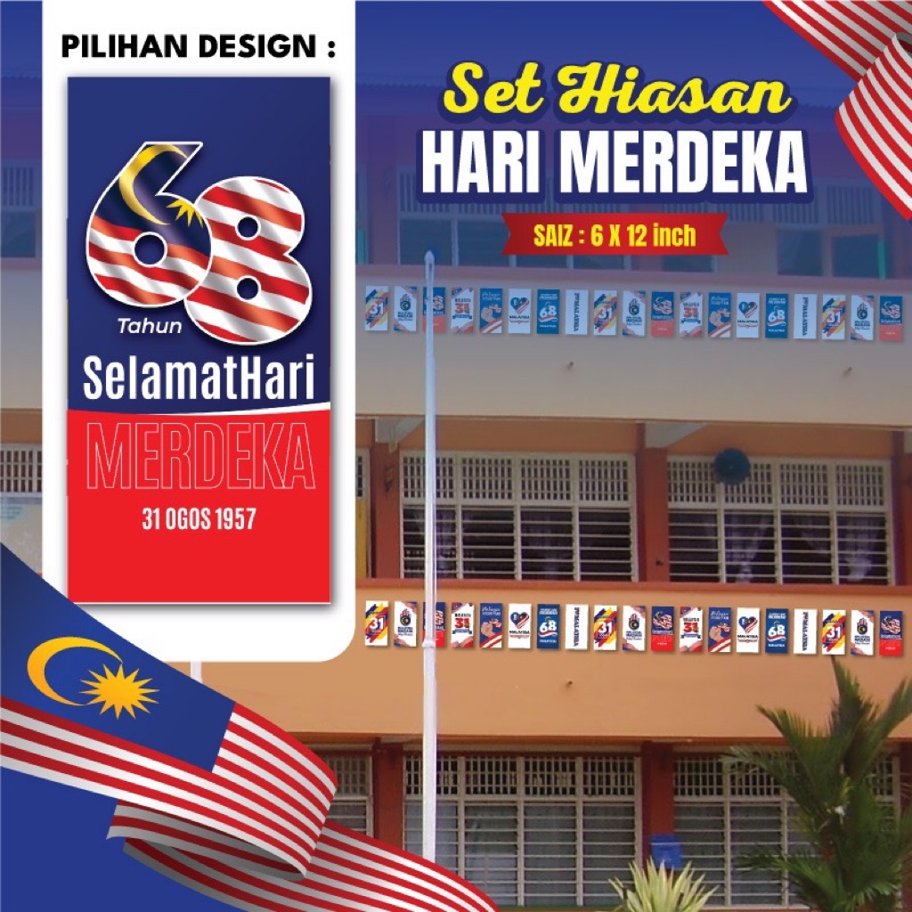 READY STOCK 🔥 10 KEPING BANNER BENDERA HIASAN MERDEKA | MERDEKA HOT ...