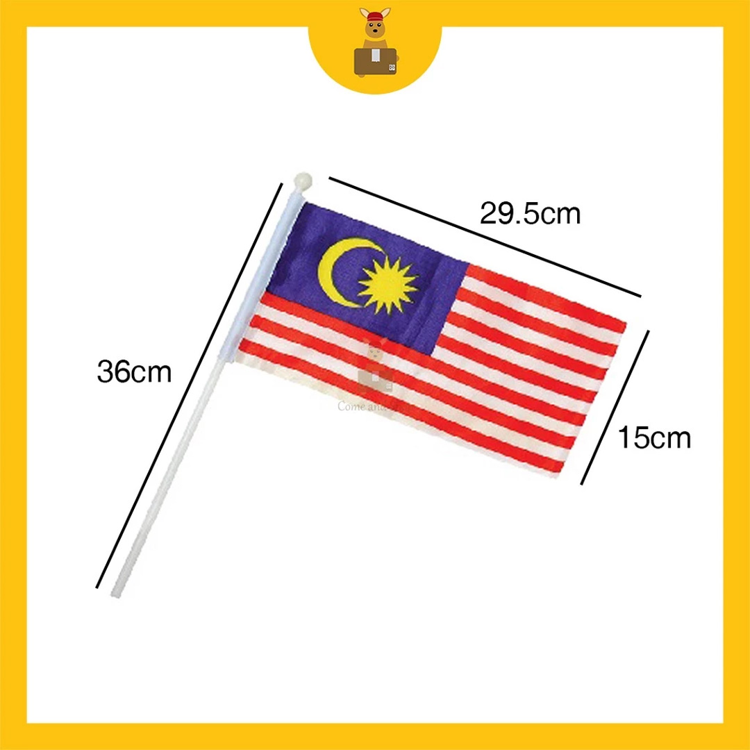 Malaysia Hand Flag White Pearl Bendera Tangan Malaysia 马来西亚国旗 (6" x 12 ...