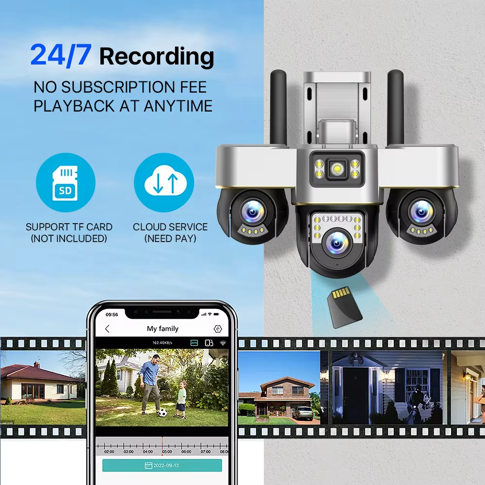 V380 Pro CCTV Outdoor IP66 Waterproof SC30 4G Three Lens 360 ...
