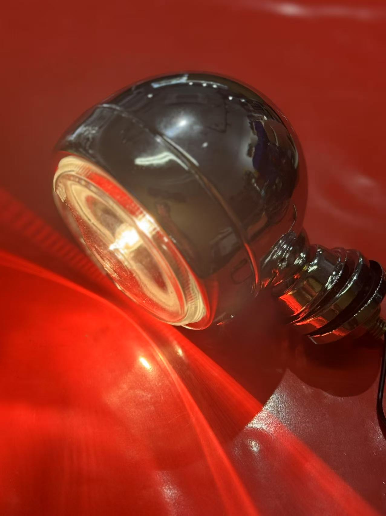 12V Classic Motorcycle Fog Lamp Glass Lens & Chrome Metal Housing ...