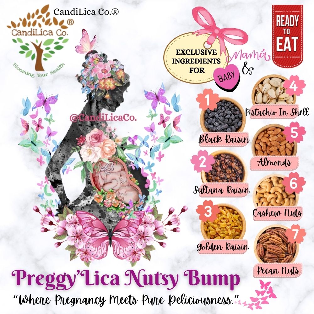 Preggy’Lica Nutsy Bump 250g/500g/1Kg – Mix Nuts & Raisins for Pregnant ...