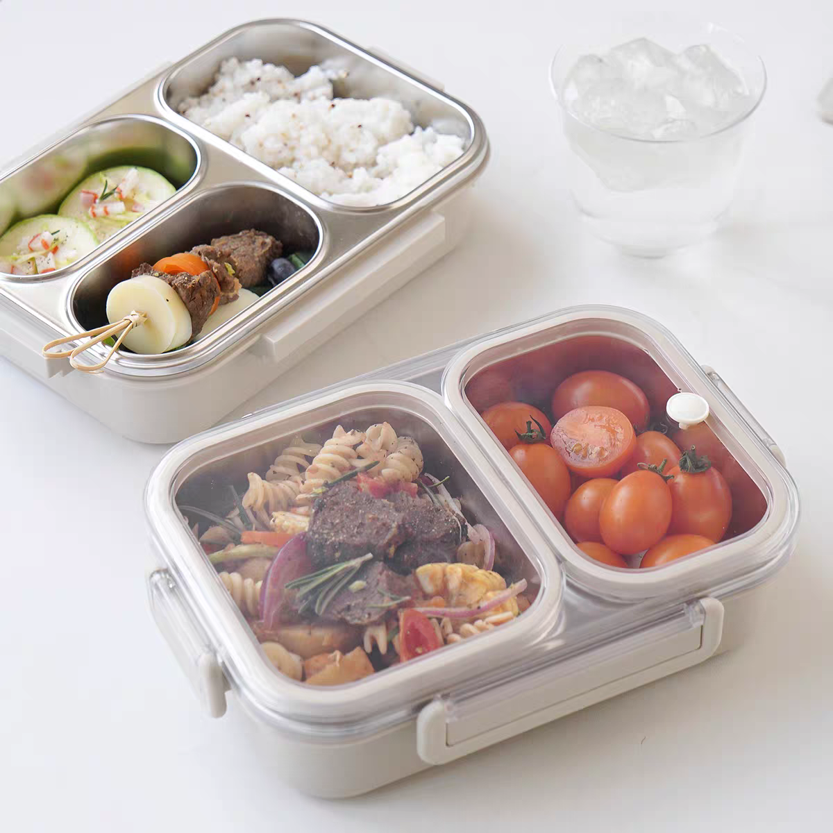 304 Stainless Steel Lunch Box 2/3/4 Grids Food Storage Container ...