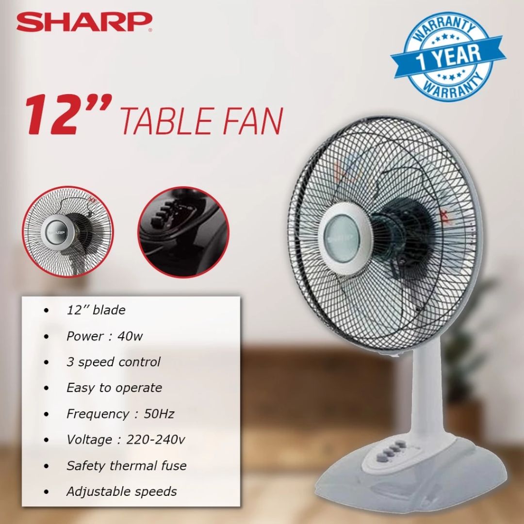 SHARP Table Fan (12") PJT129 PJT129GY | Shopee Malaysia