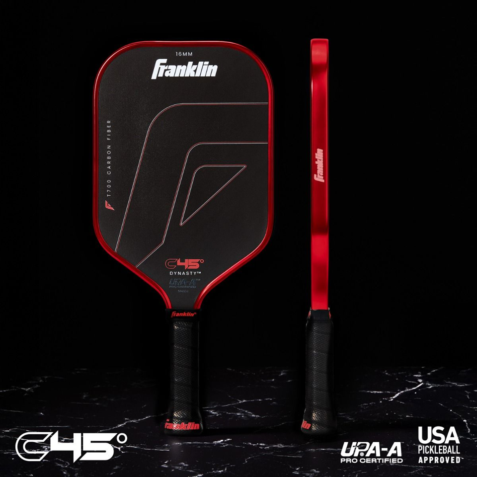 Franklin C45° Dynasty Carbon Fiber Pickleball Paddle - Mint / Red (14mm ...