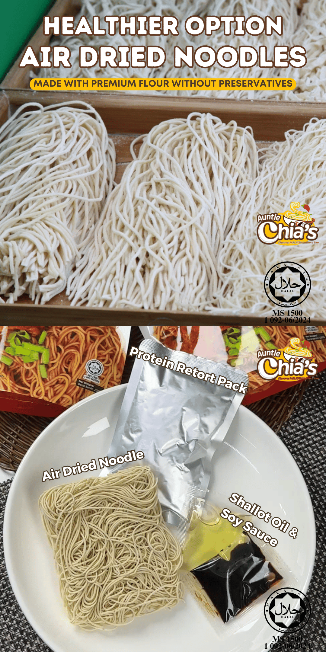 [HALAL] Auntie Chia's Mee Wantan Segera Kari Ayam 230G/Pek | Mi Segera ...