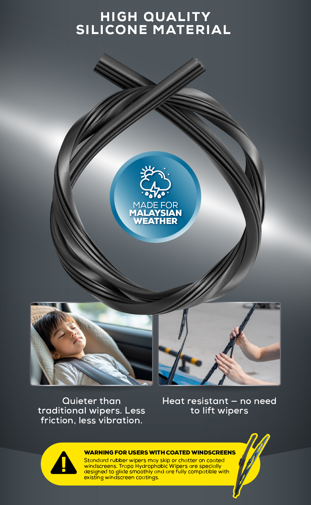 Trapo Hydrophobic Hidrofobik Car Wiper Blades Pengelap Cermin Kereta ...