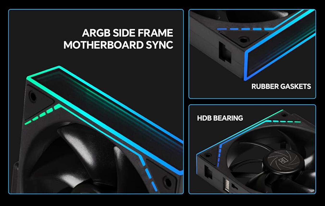 Thermalright TL-M12Q / M12QR 120mm ARGB Infinite Mirrors Cooling Fans ...