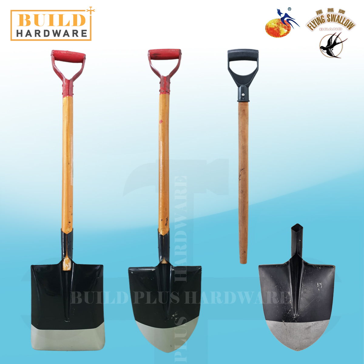 Sharp / Flat Head Shovel with Steel / Plastic / Wooden Handle GCV ...