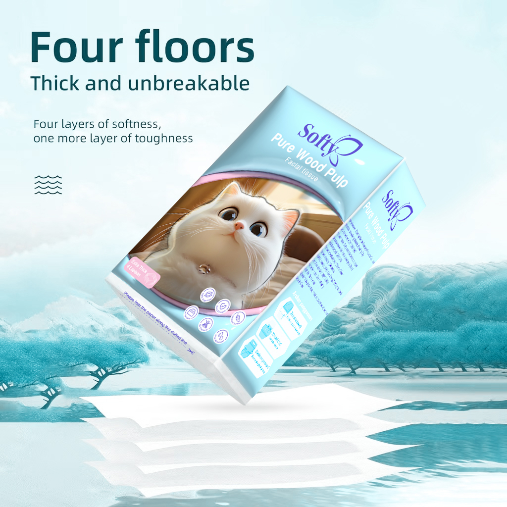 【6 Pek Tisu Softy】Softy Tisu Gantung 4 Lapisan Tisu Air Cushion Kuat Tebal Free Percuma 2 Hook ...