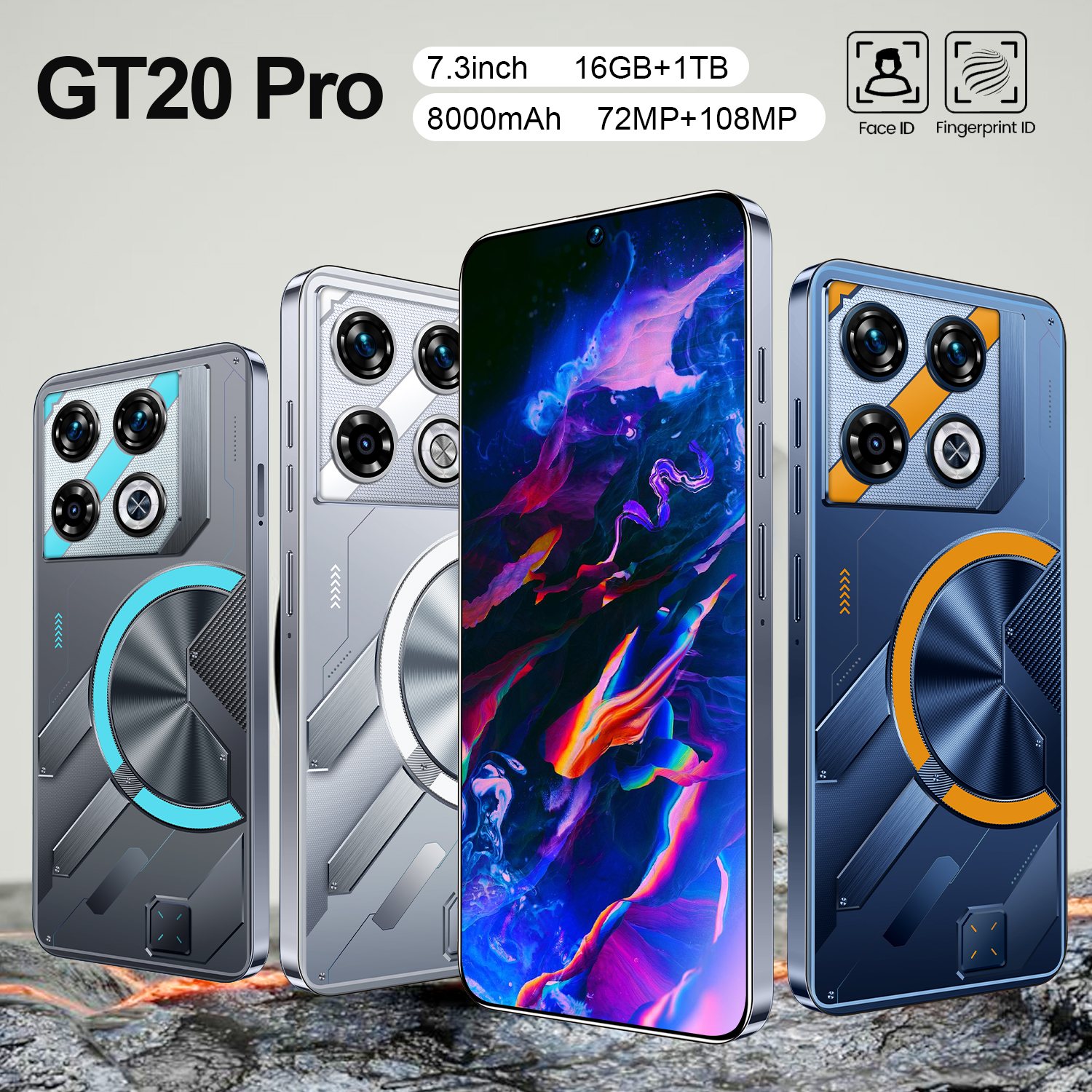 2025 GT20 Pro 5G Cellphone 16GB+1TB 7.3inch 8000mAh Android Phone ...
