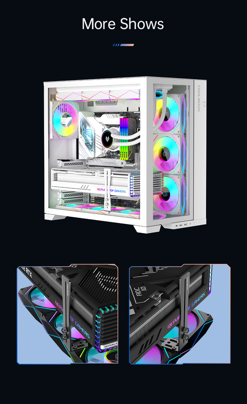 Coolmoon Aluminum GPU Support Sit On the Fan Adjustable Graphic Card ...