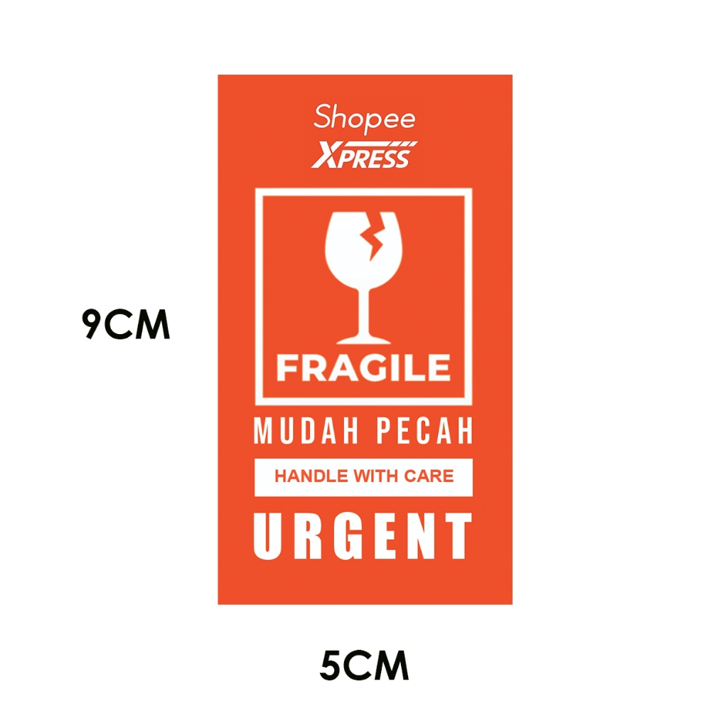 50pcs FRAGILE STICKER LABEL / FRAGILE TAPE 48mm / CLEAR OPP TAPE 46mm ...