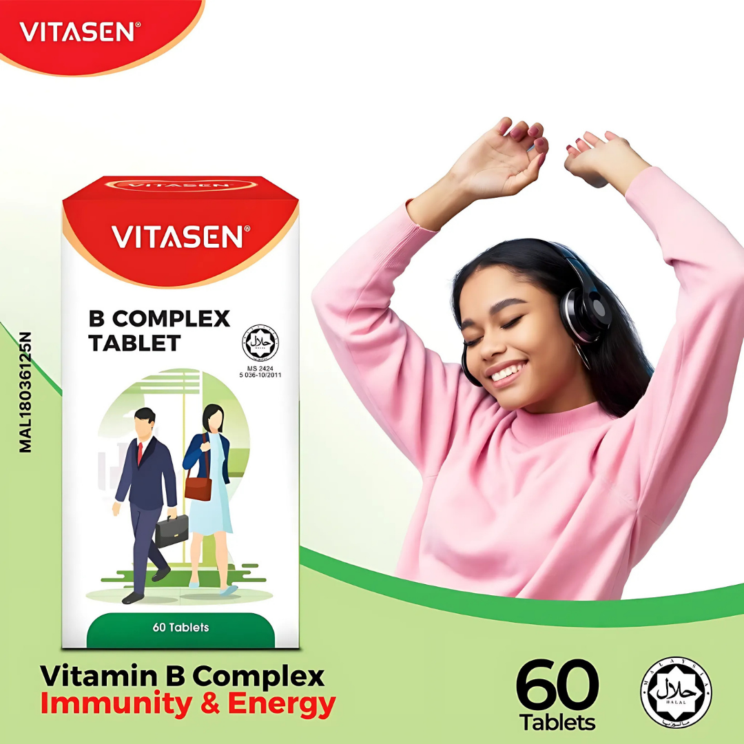 VITASEN B Complex Tablet 60's/BOX (For Energy & Performance) | Shopee ...