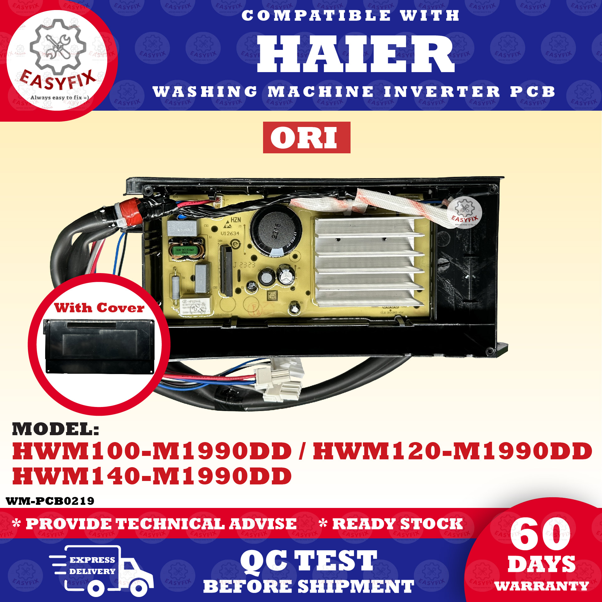 COMPATIBLE WITH HAIER WASHING MACHINE INVERTER BOARD PCB BOARD HWM140 ...