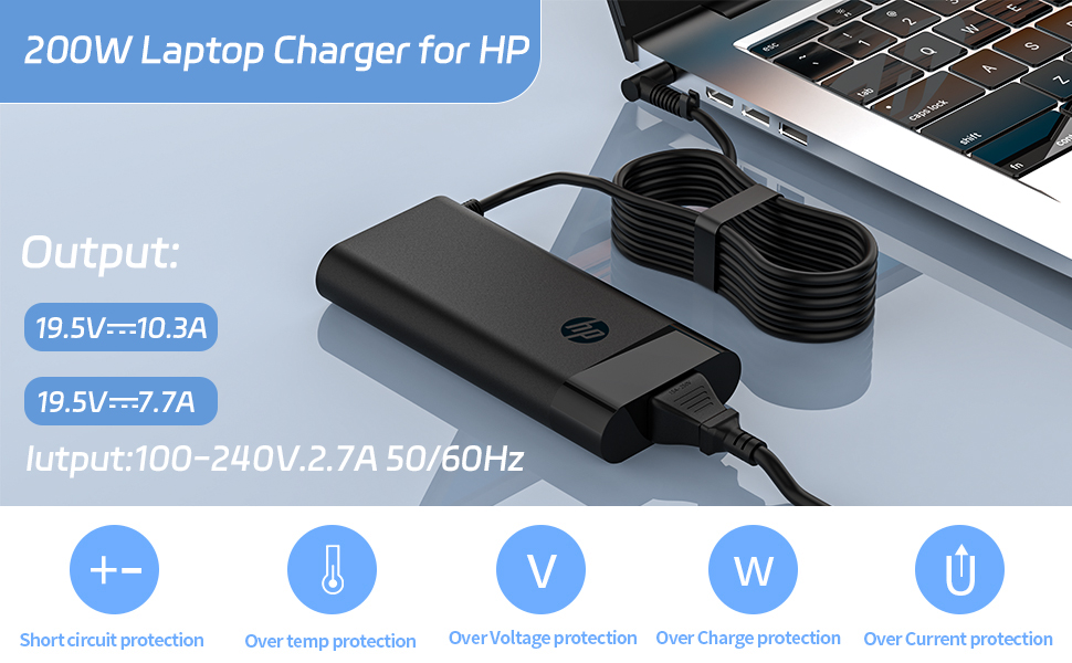 Original HP 200W Laptop Charger for Hp ZBook 15 G3 G4 G5 G7 G8 G10 G11 ...